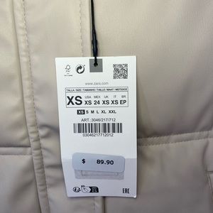 Zara | Jackets & Coats | Brand New Xs Zara Faux Leather Long Vest ...